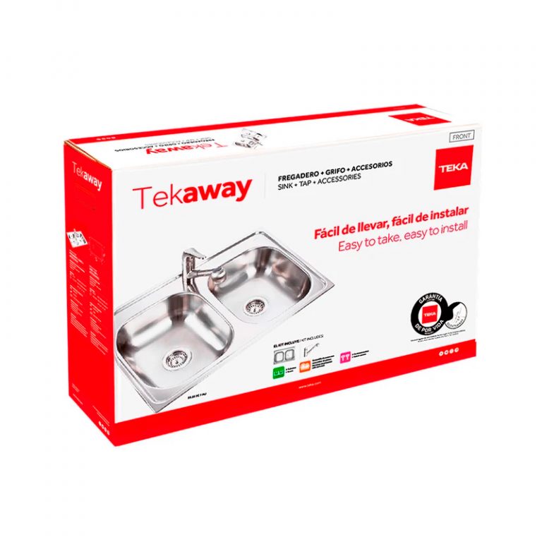 Paquete Tekaway 33.22 2C 7 MJ Incluye Tarja 84x56x17cm, Monomando ...