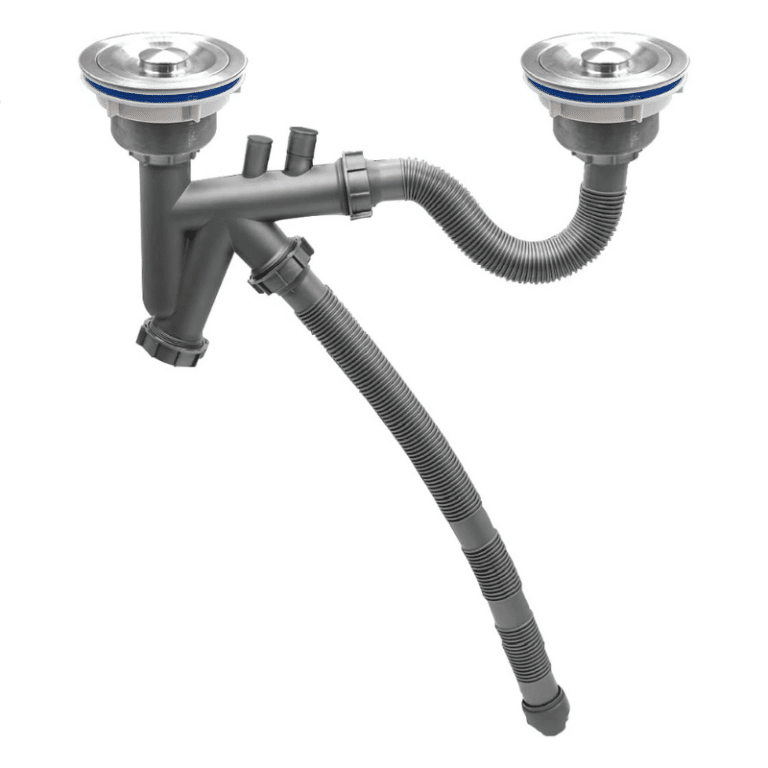 Cespol Doble Flexible con Contracanasta para Fregadero Meer CESP-002 ...